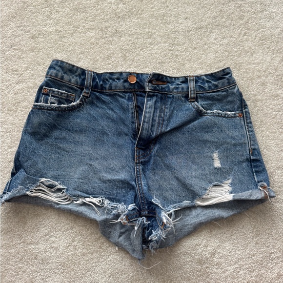 Zara | Shorts | Zara Blue Jean Shorts Distressed Cutoff Style | Poshmark